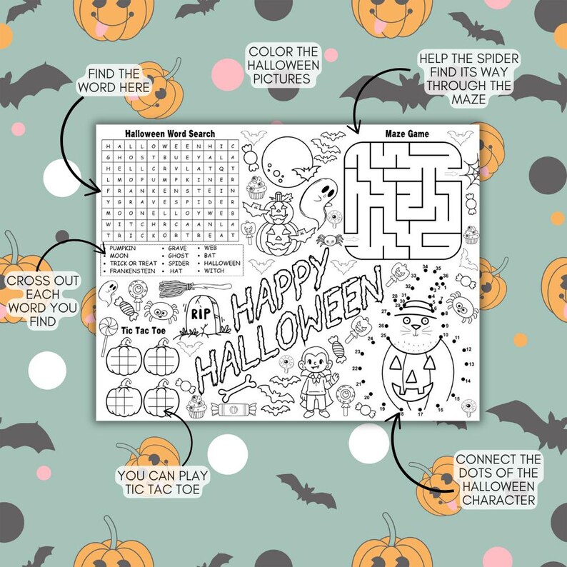 Halloween Kids Activity Sheet | Printable Halloween Coloring ...