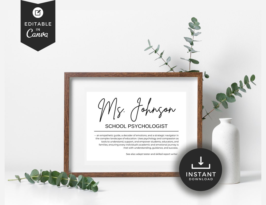 School Psychologist Office Decor | Supervisor Gift | School ...