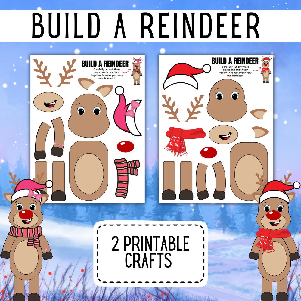 Reindeer Printable Craft | Christmas Activity | Kids Cut and Glue ...
