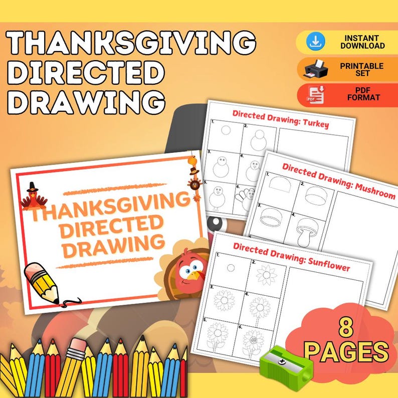 How to Draw Thanksgiving Doodles | Fun Drawing Activities for Kids ...