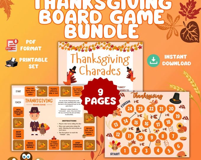 Autumn Charades Party Game Printable - PDF Printable - 32 Different ...