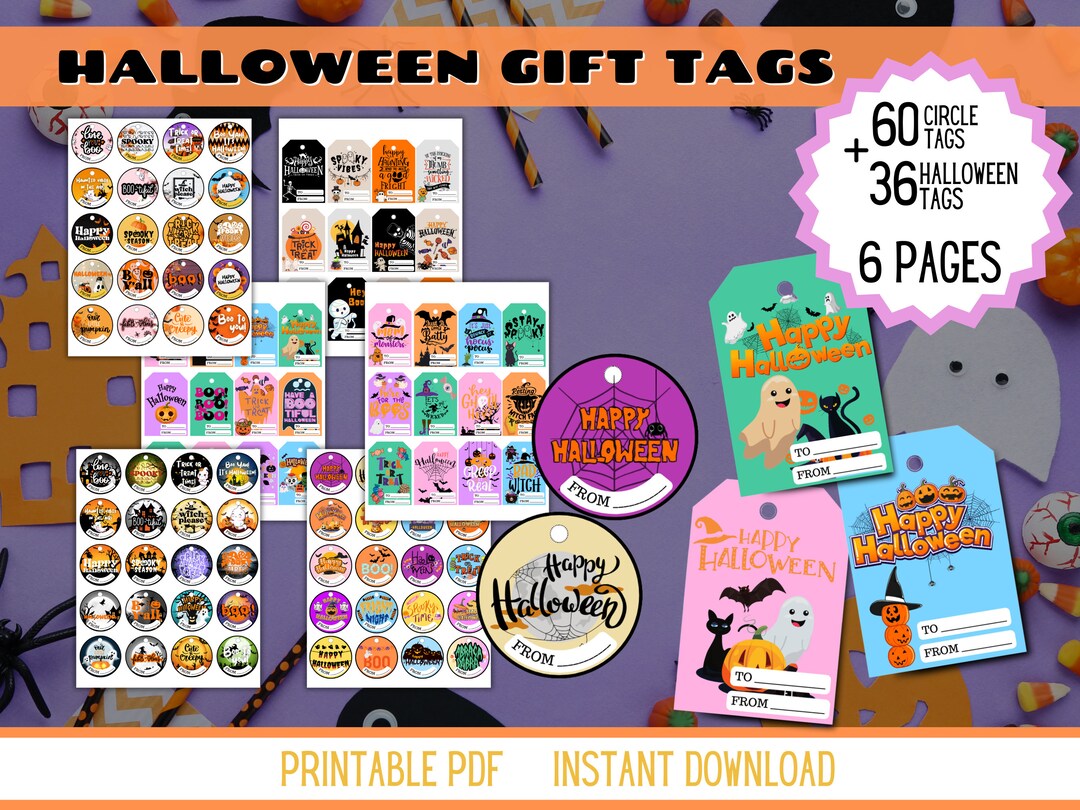 Halloween Favor Tags | Instant Download | Ghost Halloween Tags | Pink ...