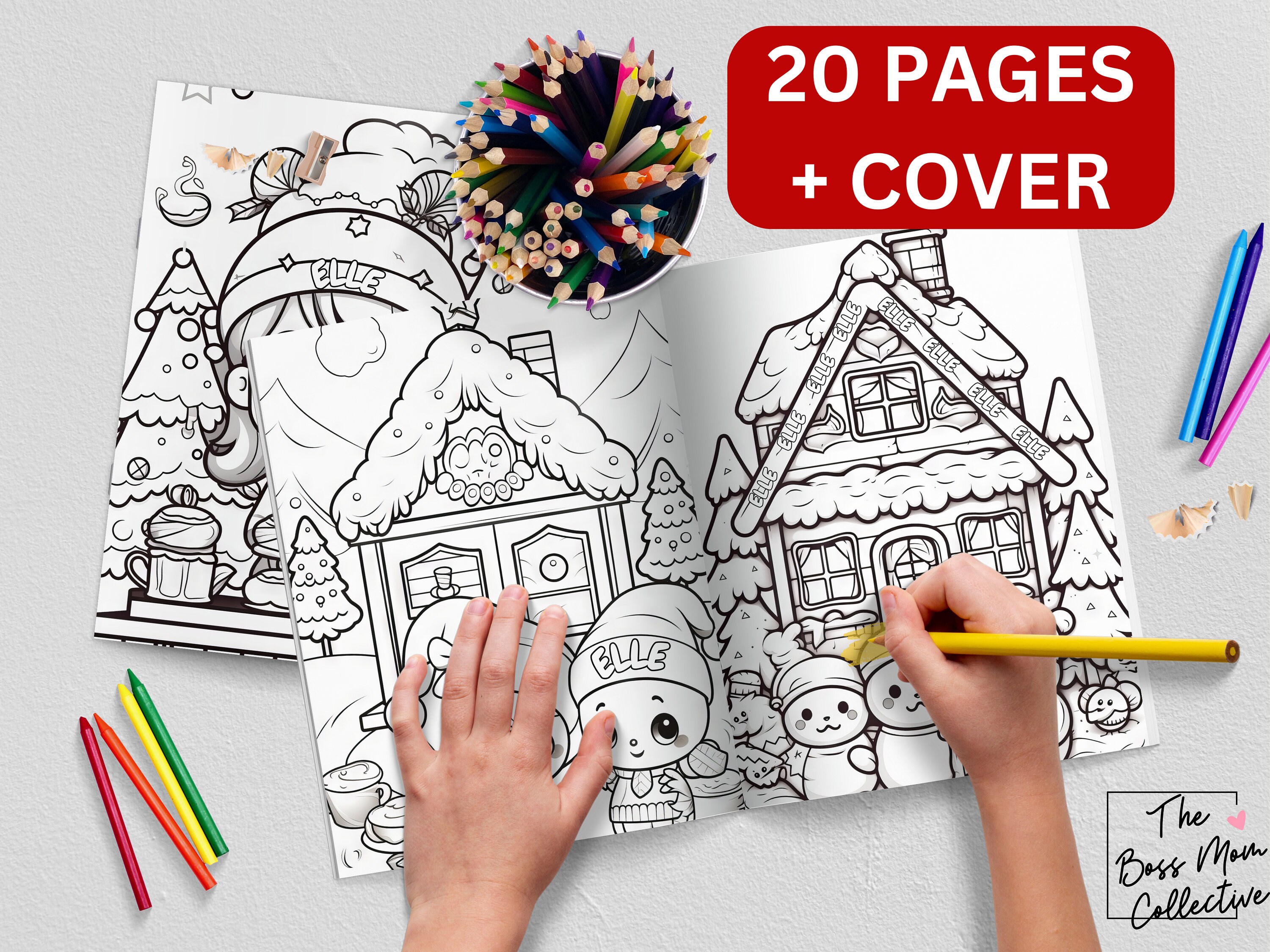 Personalized Christmas Coloring Page Kids Coloring Sheet Holiday ...