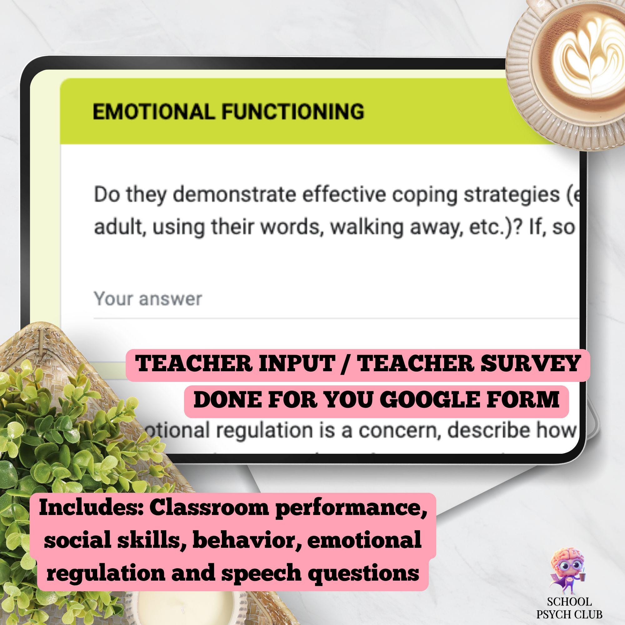 Teacher Input Form | Editable IEP Questionnaire | Special Education ...