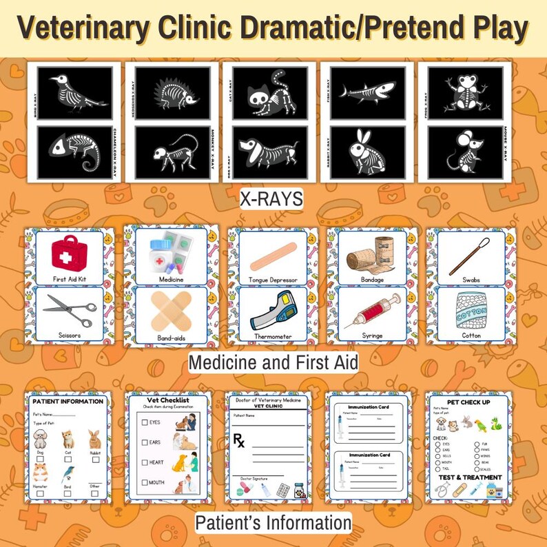 Vet Pretend Play Printables | Animal Hospital Dramatic Play Set | Kids ...