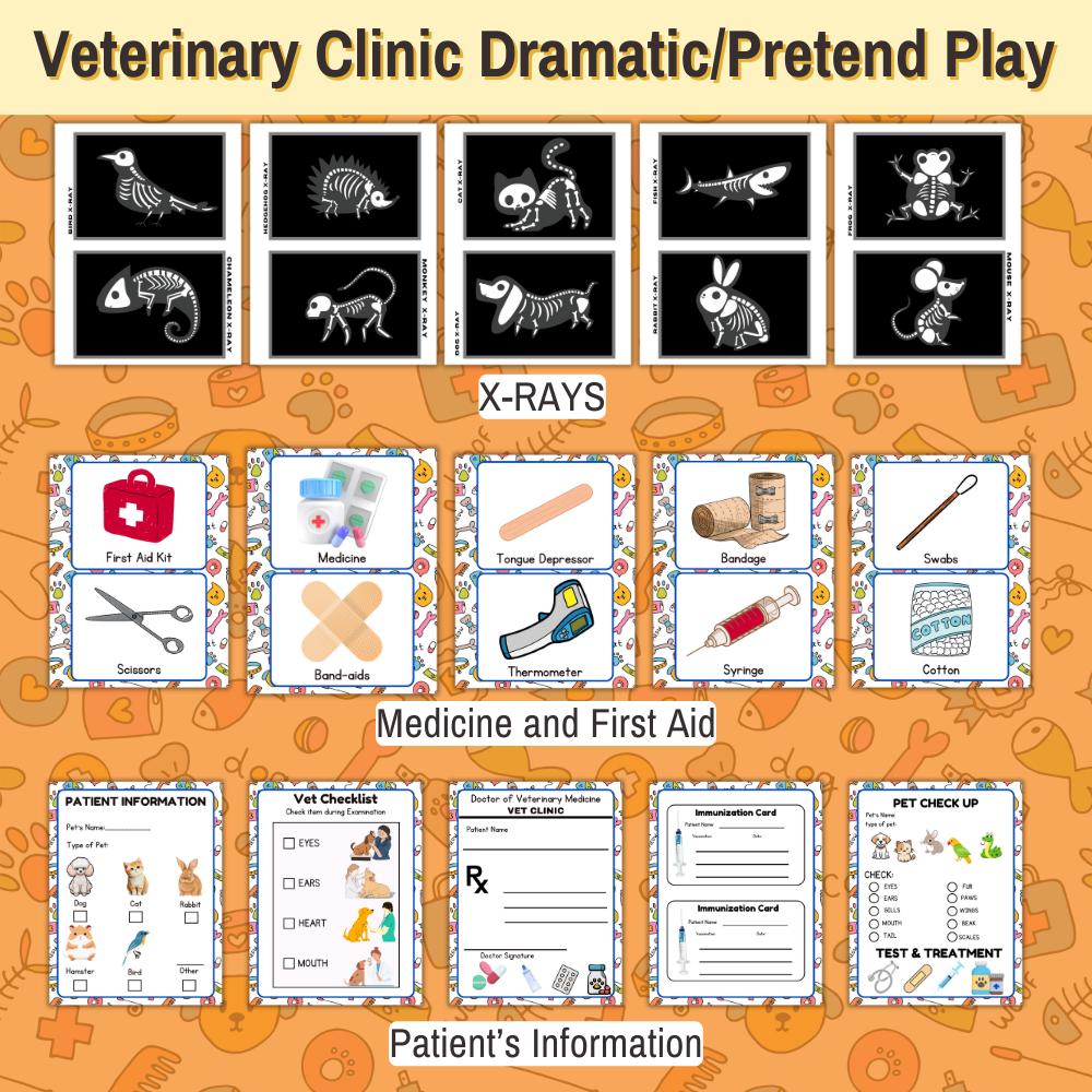 Vet Pretend Play Printables | Animal Hospital Dramatic Play Set | Kids ...