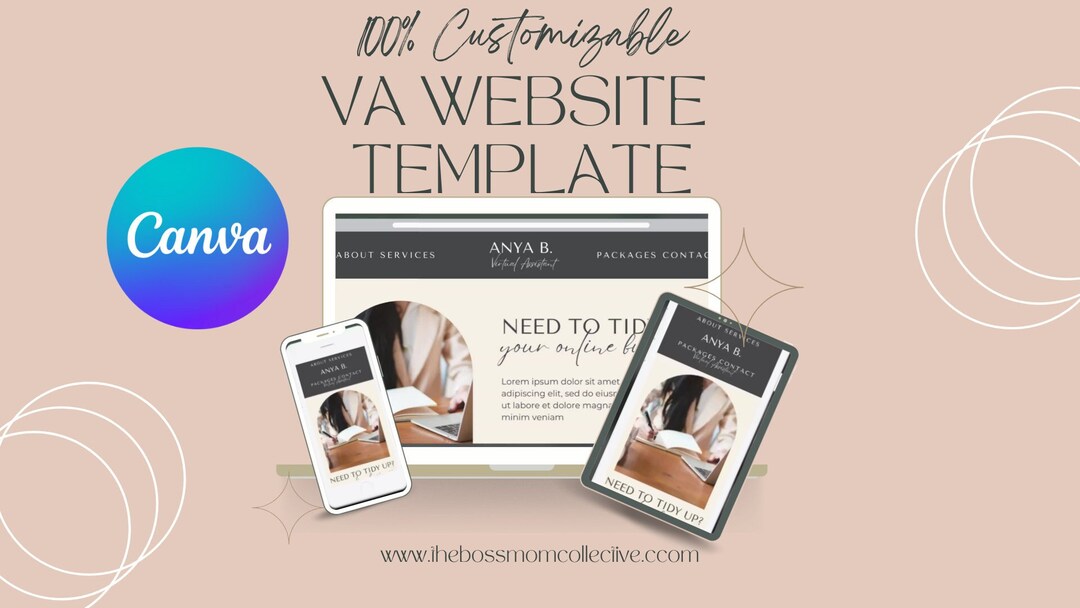 Canva Website Template | Virtual Assistant Website | Virtual Assistant ...