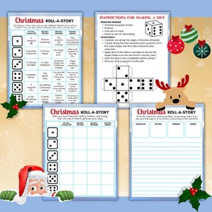 Christmas Roll a Story Game - Creative Writing Prompt - Printable Story ...