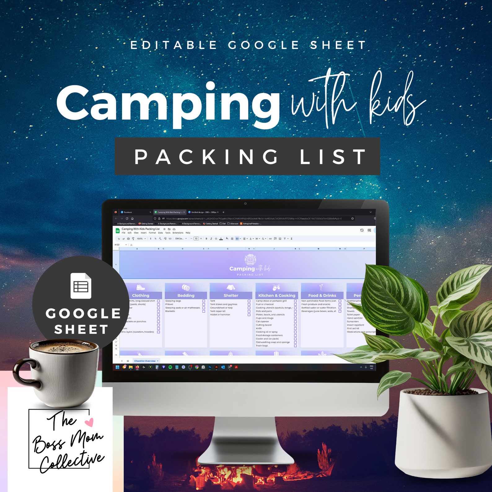 Family Camping Packing List Template in Google Sheets Custom Packing ...