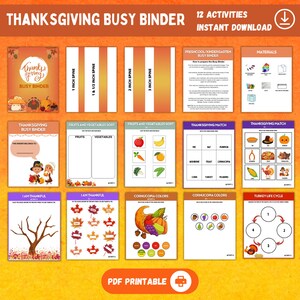 Thanksgiving Binder | Busy Book | Learning Binder | Montessori ...
