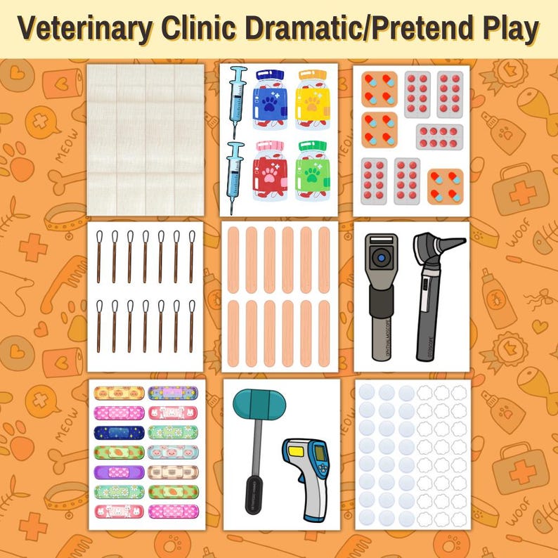 Vet Pretend Play Printables | Animal Hospital Dramatic Play Set | Kids ...