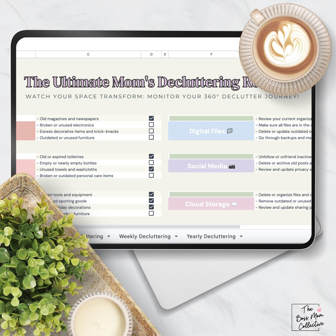 Declutter Planner Decluttering List Decluttering Checklist Google Sheets Spreadsheet ...