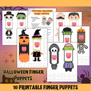 Halloween Finger Puppets - Printable Templates for Kids - DIY Craft ...