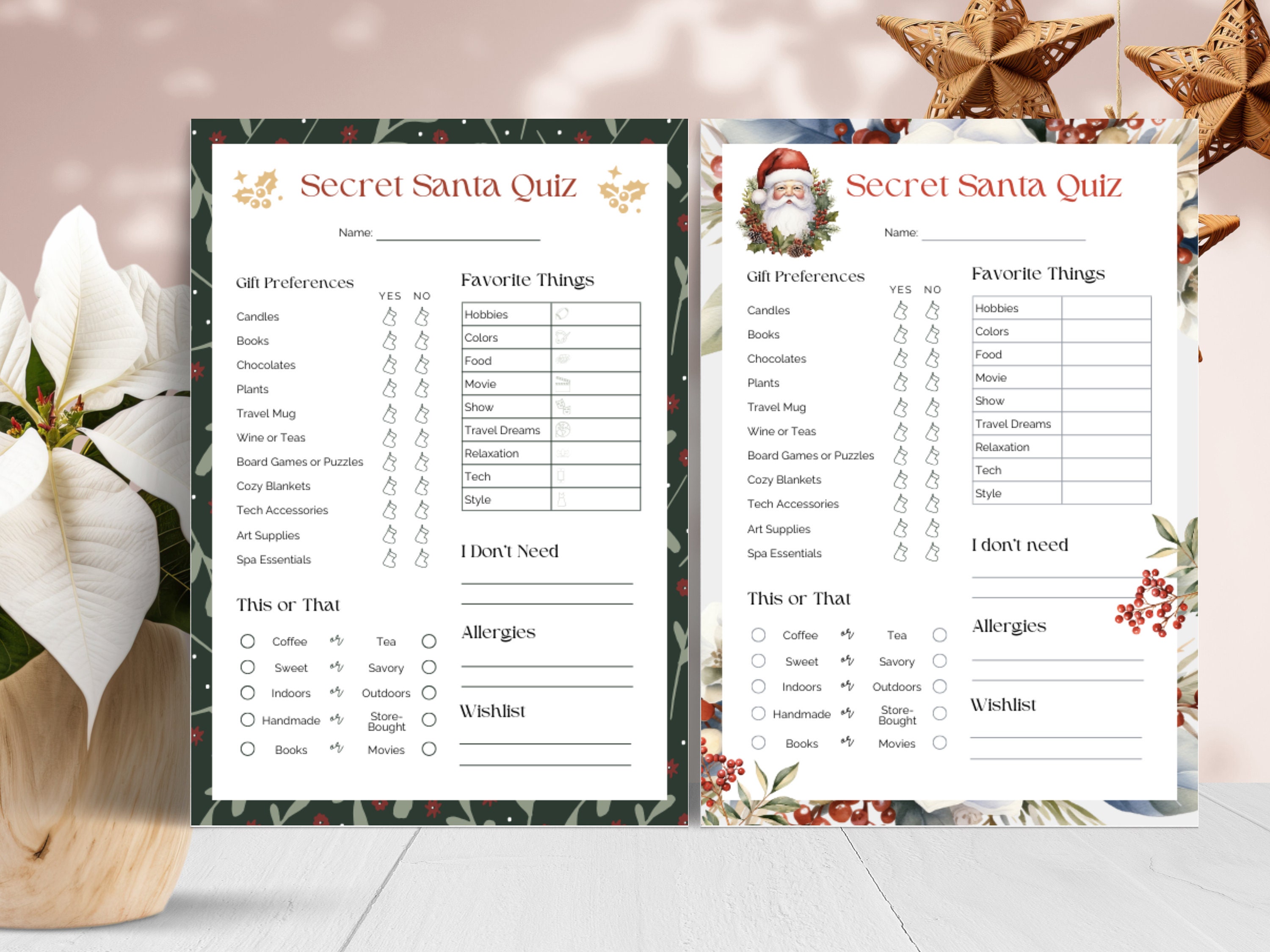 Secret Santa Quiz Secret Santa Printable Christmas Games Secret Santa ...