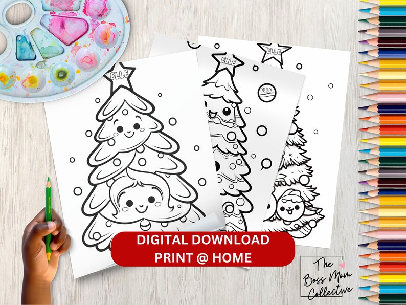 Personalized Christmas Coloring Page Kids Coloring Sheet Holiday ...