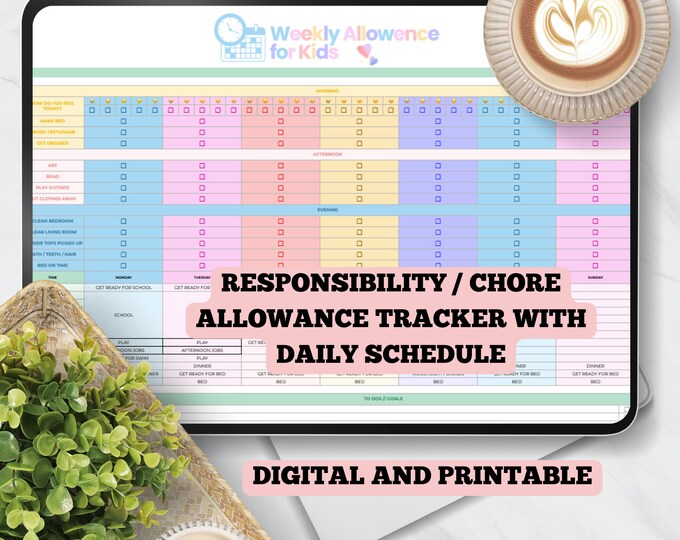 Google Allowance Chore Chart, Chore Chart for Kids, Family Allowance ...