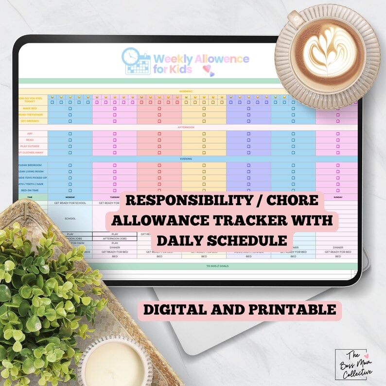 Digital Chore Log | Weekly Chore Spreadsheet | Google Sheets Family ...