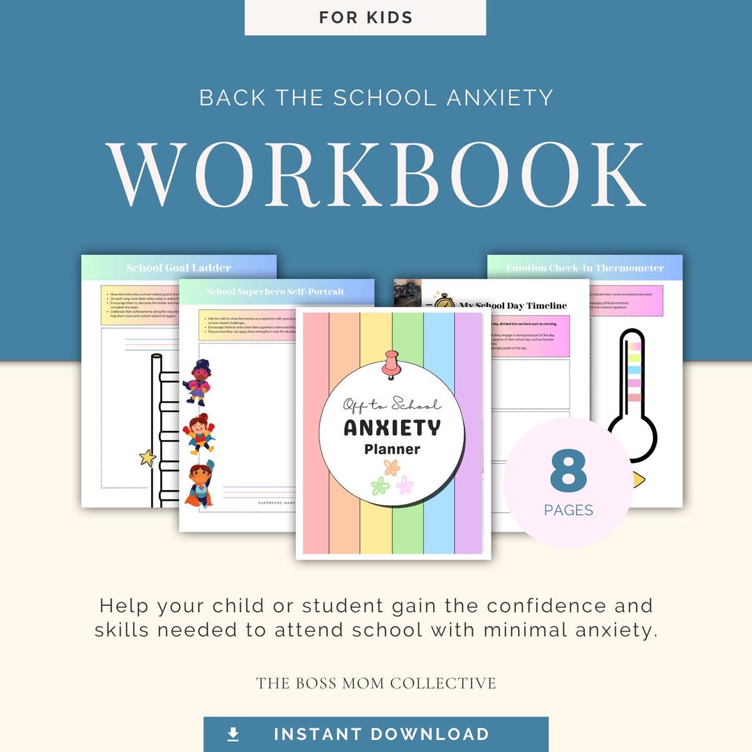 Kids Separation Anxiety | First Day of School | Therapy Worksheets ...