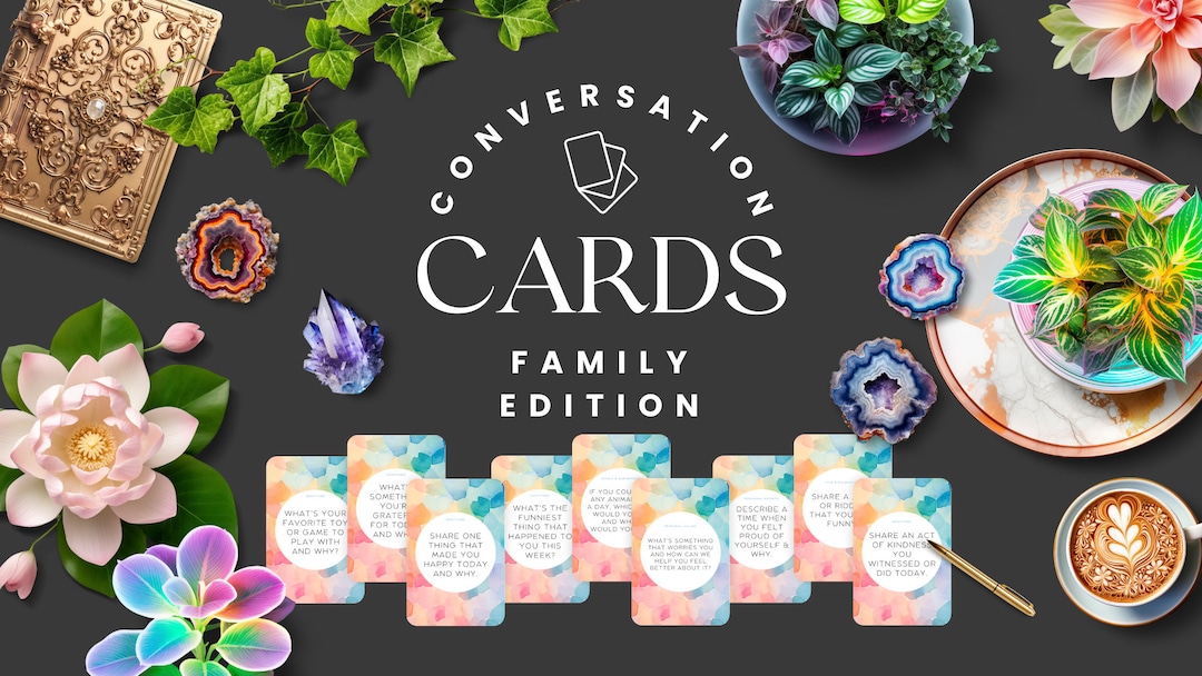 Conversation Cards for Families Dinner Questions Kids - Etsy