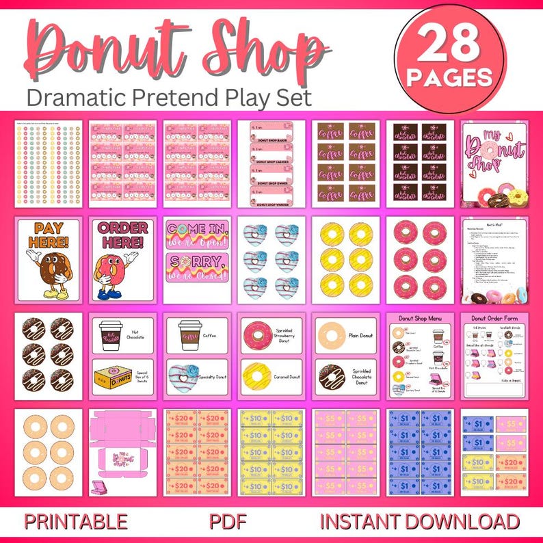 Donut Shop Dramatic Play Printables - Creative Pretend Play for Kids ...