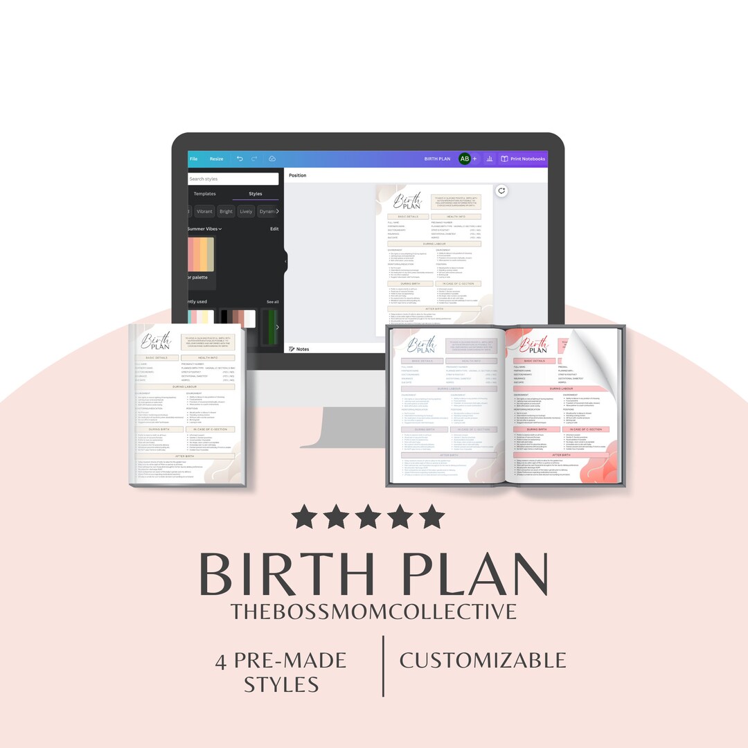 Comprehensive One-page Birth Plan: Personalized Guide for an Empowering ...