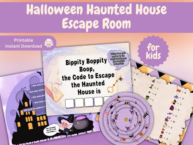 Kids Escape Room Kit | Printable Halloween Adventure | Fun Family Game ...