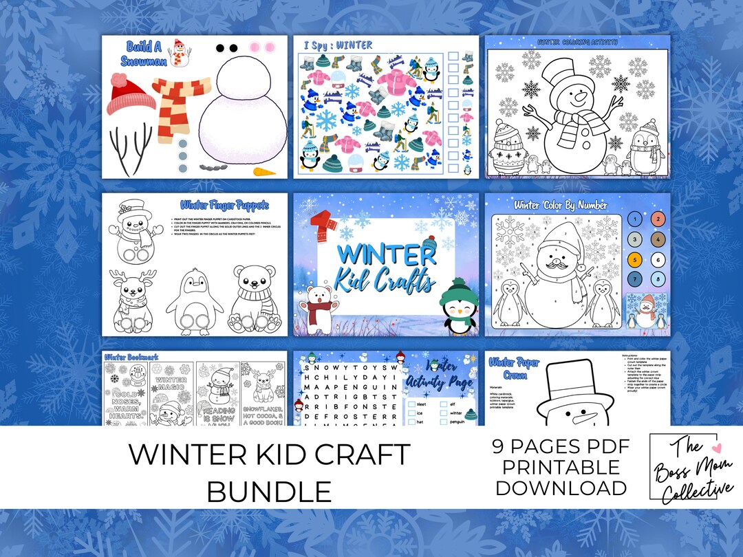 Instant Download Holiday Activity Printable Winter Craft Homeschool ...