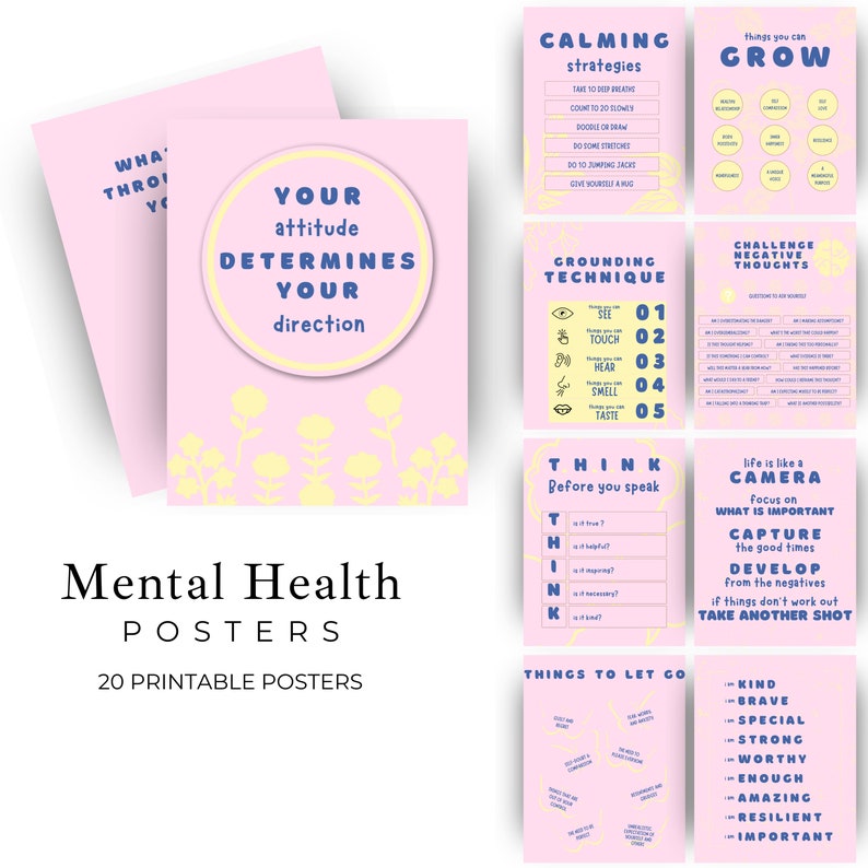 Counseling Posters Bundle | School Psychologist | Mental Health Posters ...