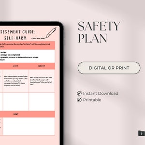 Crisis Safety Plan | Therapy Aid | Therapy Office Decor | Psychology ...