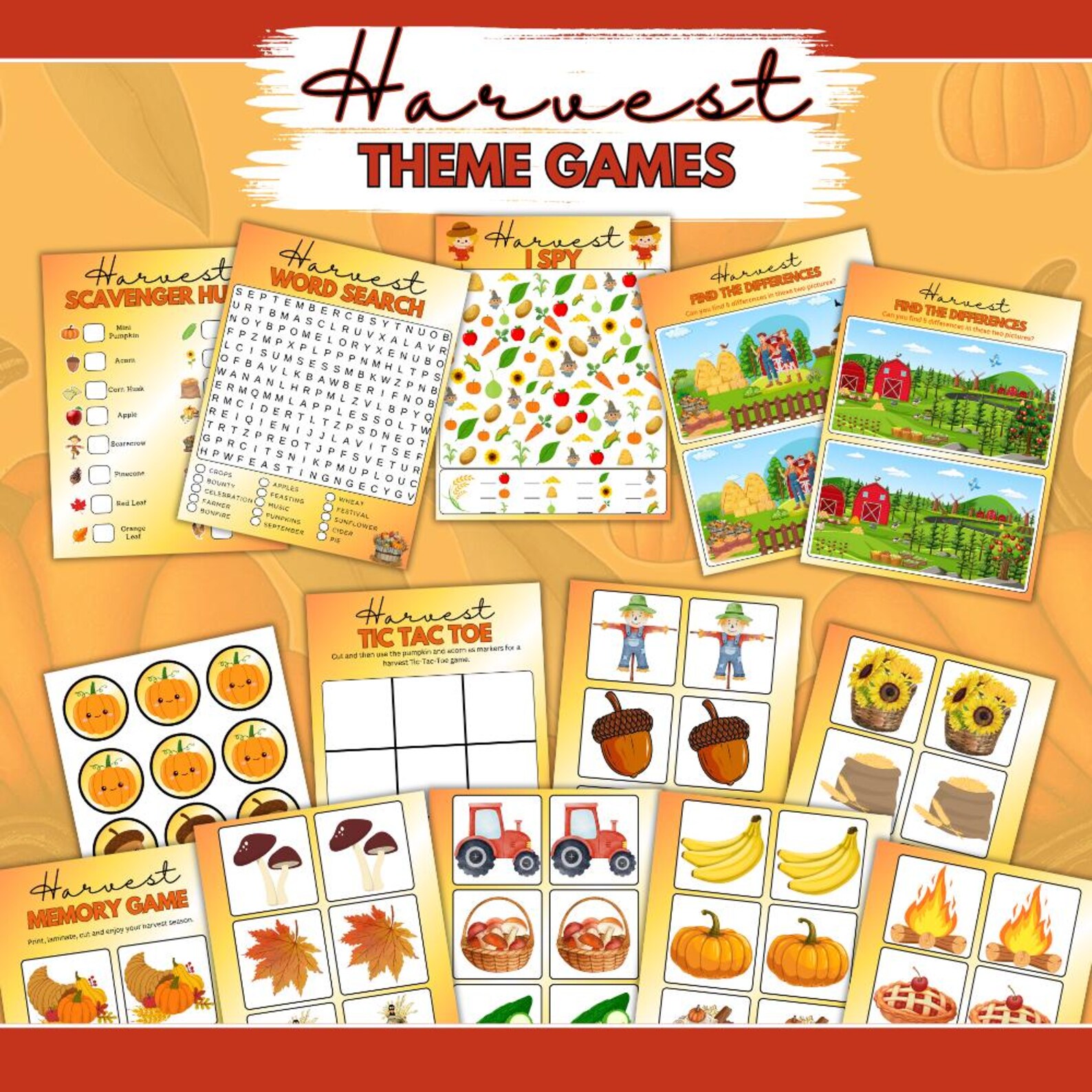 Harvest Party Bundle | Fun Fall Activities | Harvest Games and ...