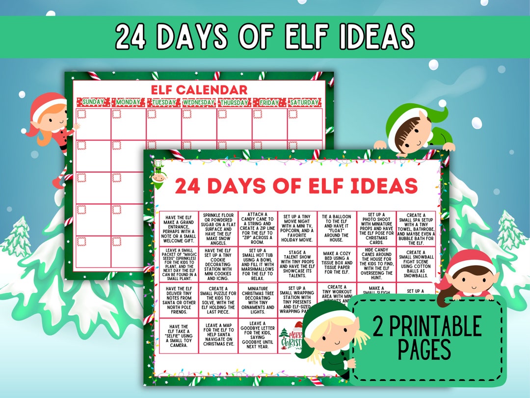 Elf Ideas Calendar | Advent Calendar | Elf Activities | Adventskalender ...