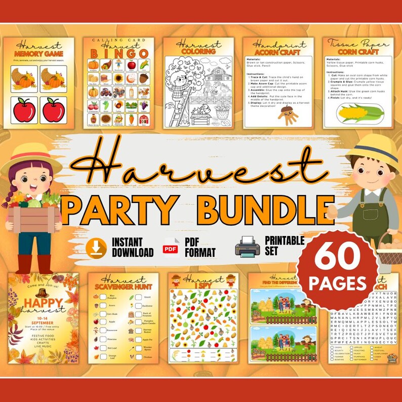 Harvest Party Bundle | Fun Fall Activities | Harvest Games and ...