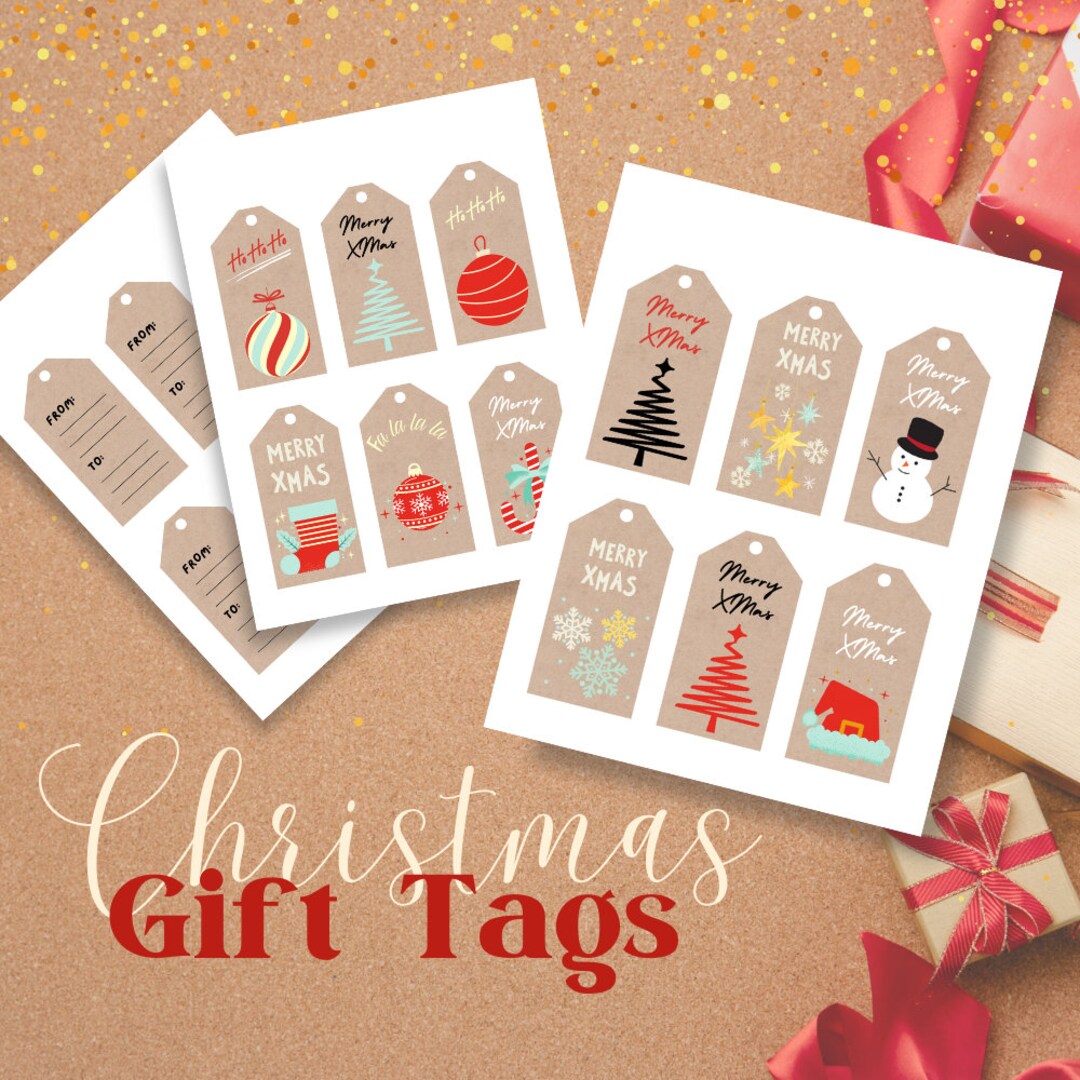 Merry Christmas Gift Tag Printable | Personalized Christmas Tags ...