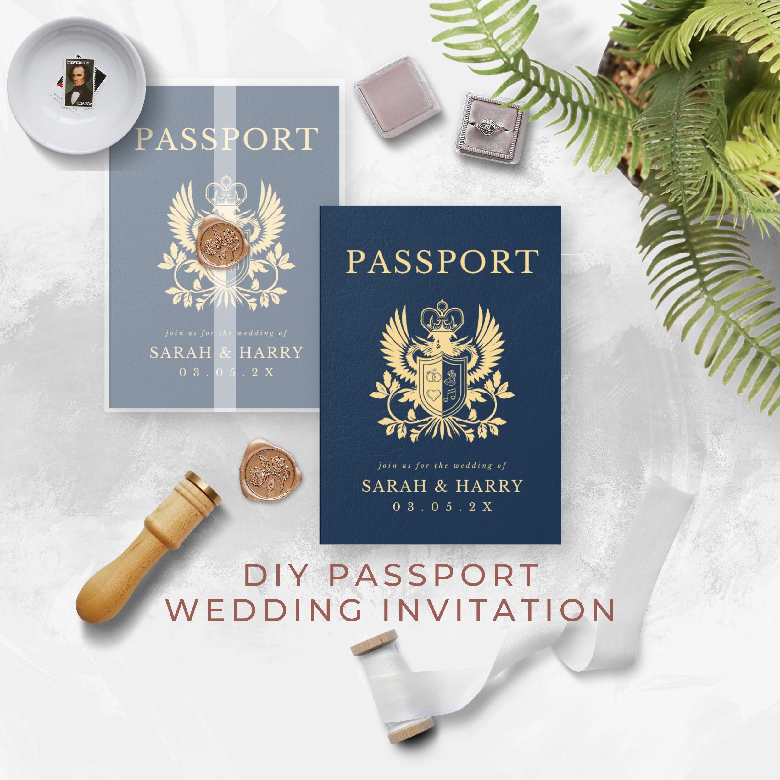 Passport Wedding Invitation | Destination Wedding Invite | Passport ...