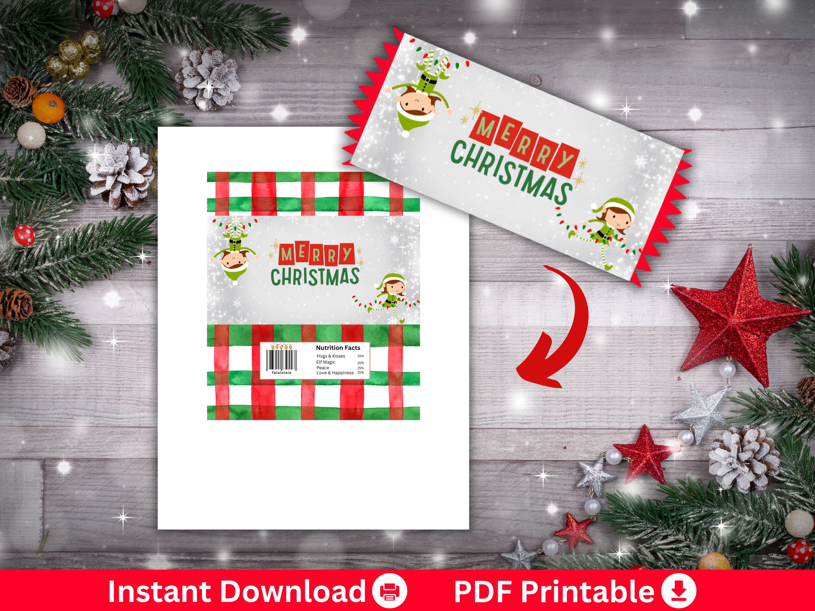 Christmas Candy Bar Wrappers | Christmas Gift Ideas | Digital Download ...