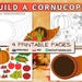 Build a Cornucopia Cut & Paste Craft, Thanksgiving Basket Model, Fall ...