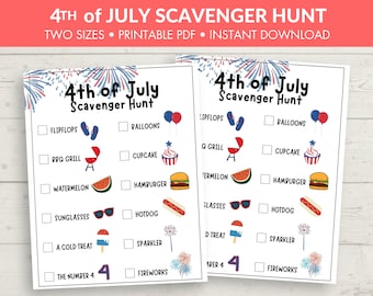 4th of July Scavenger Hunt With Cards to Hide Indoor - Etsy