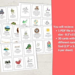 30 Names and Attributes of God Cards With Bible Verses | Printable ...