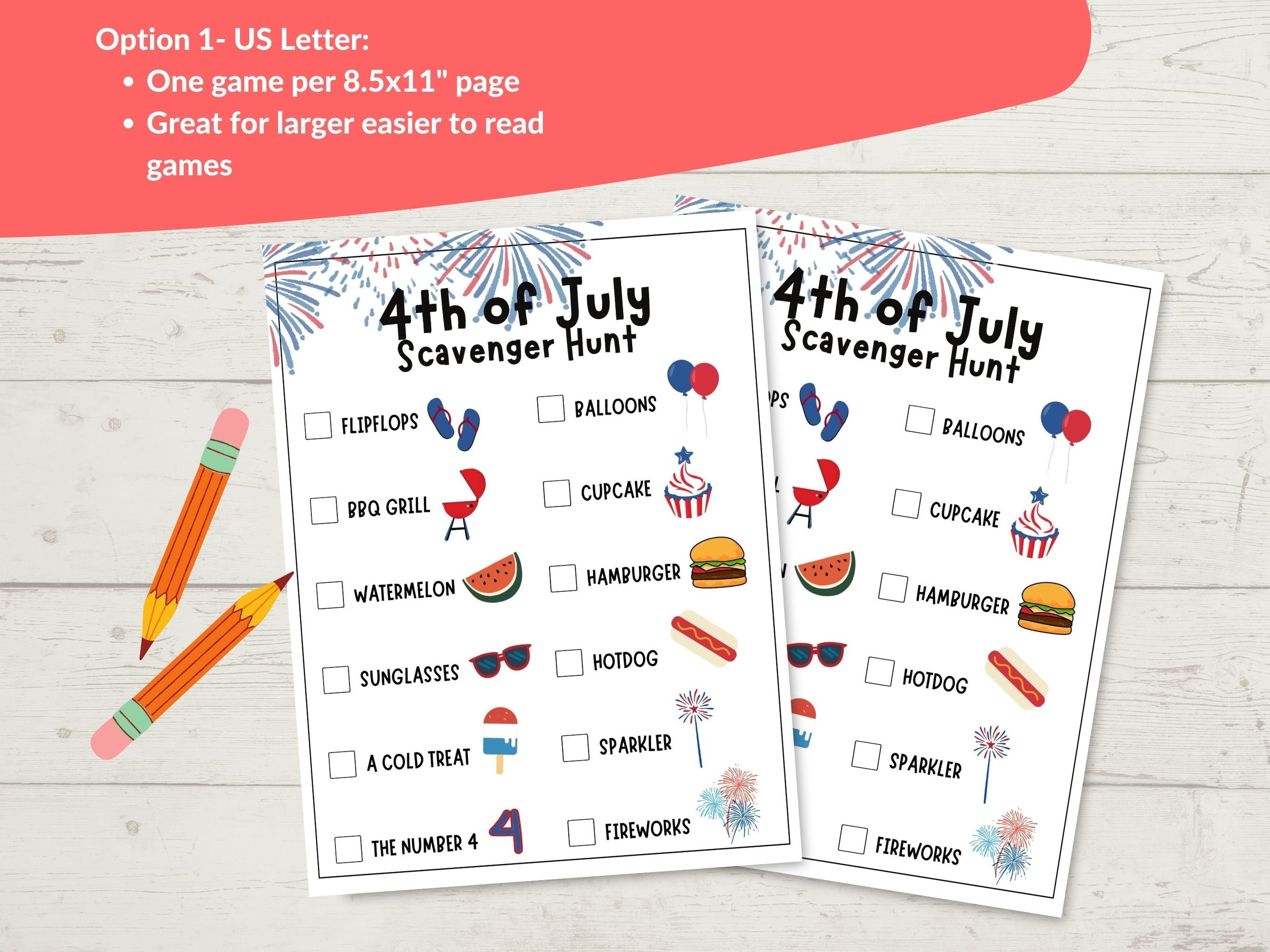 Fourth of July Scavenger Hunt Printable Fourth of July Kids Activities ...