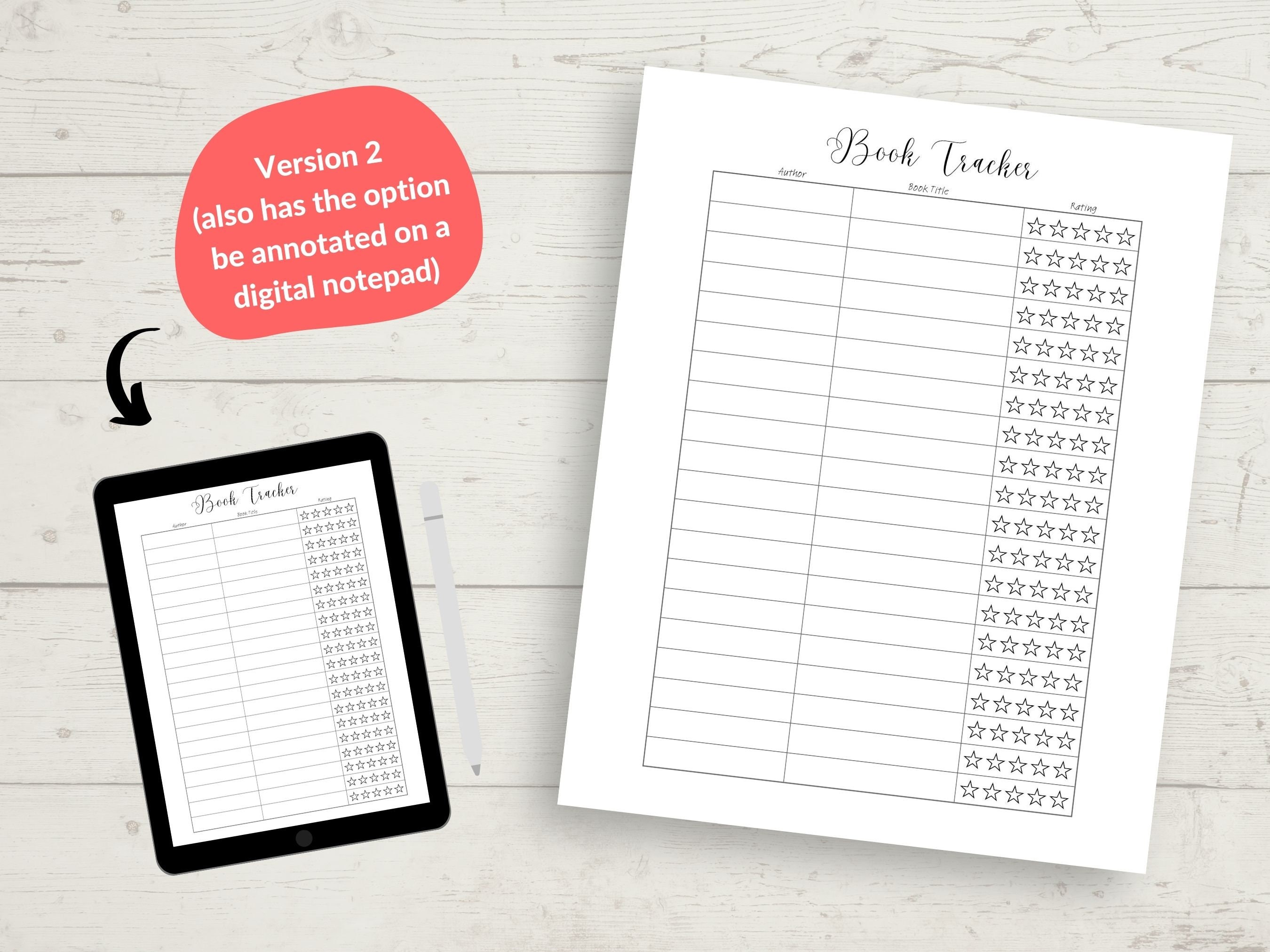 Book Tracker Digital Reading Tracker Book Log A4 A5 US Letter - Etsy