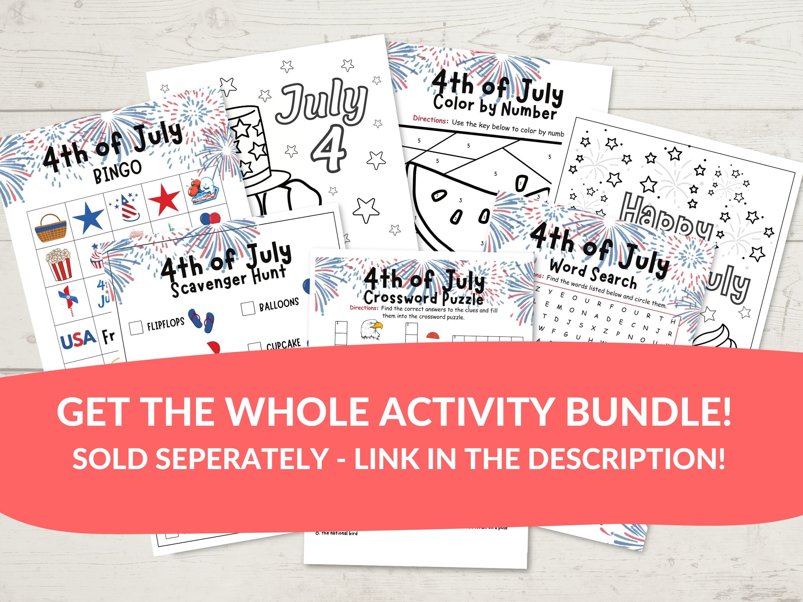 4th of July Bingo 30 Unique Cards Printable 4th of July Kids Activities ...