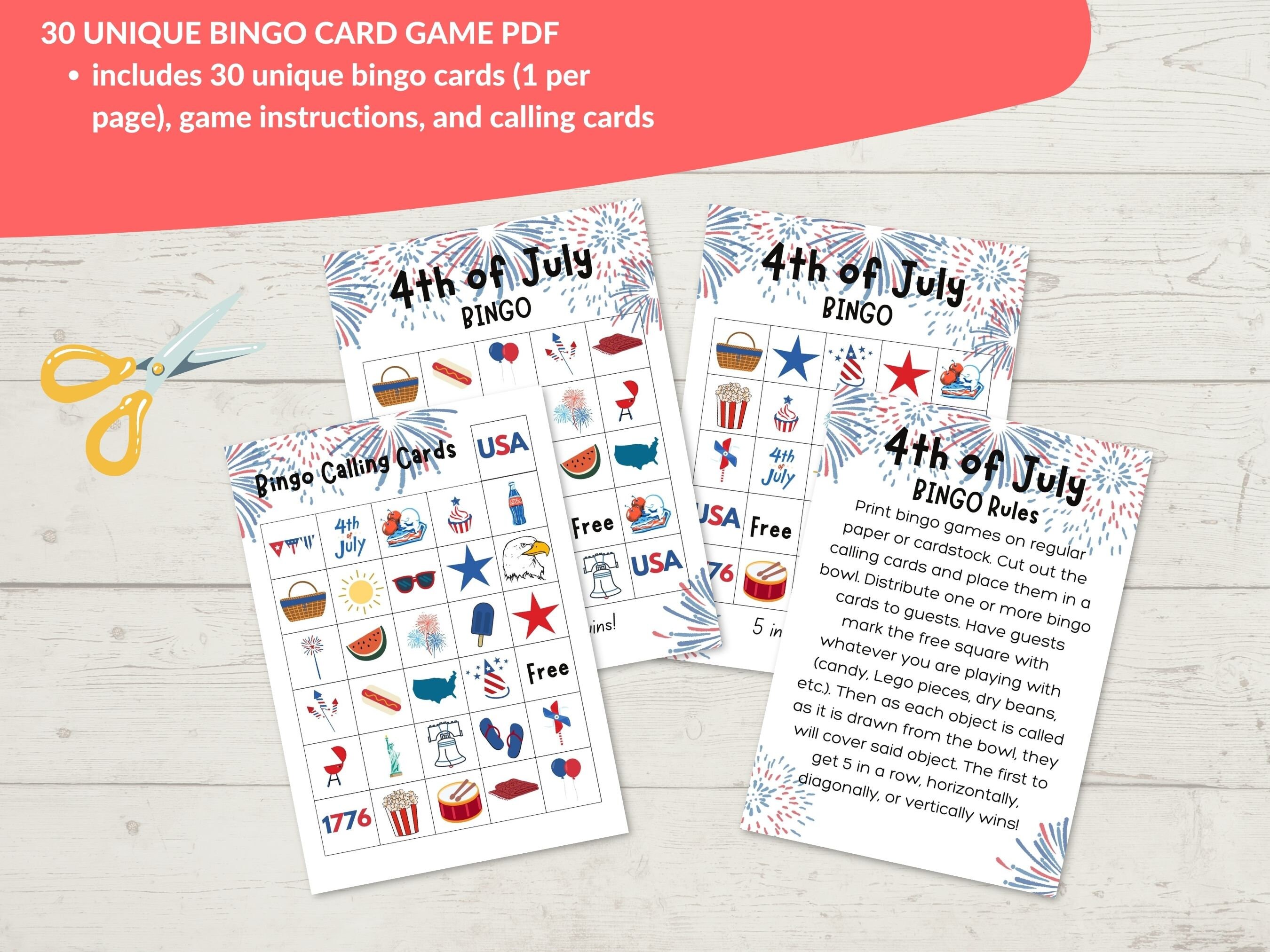 Fourth of July Activity Bundle Printable Fourth of July Word Games ...