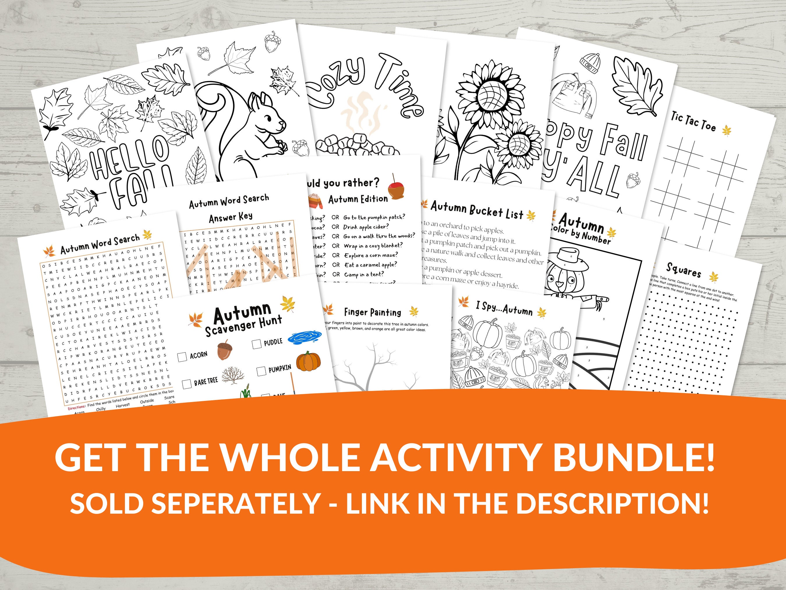 Fall Games and Word Search Bundle | Fall Kids Printable Activity Bundle ...