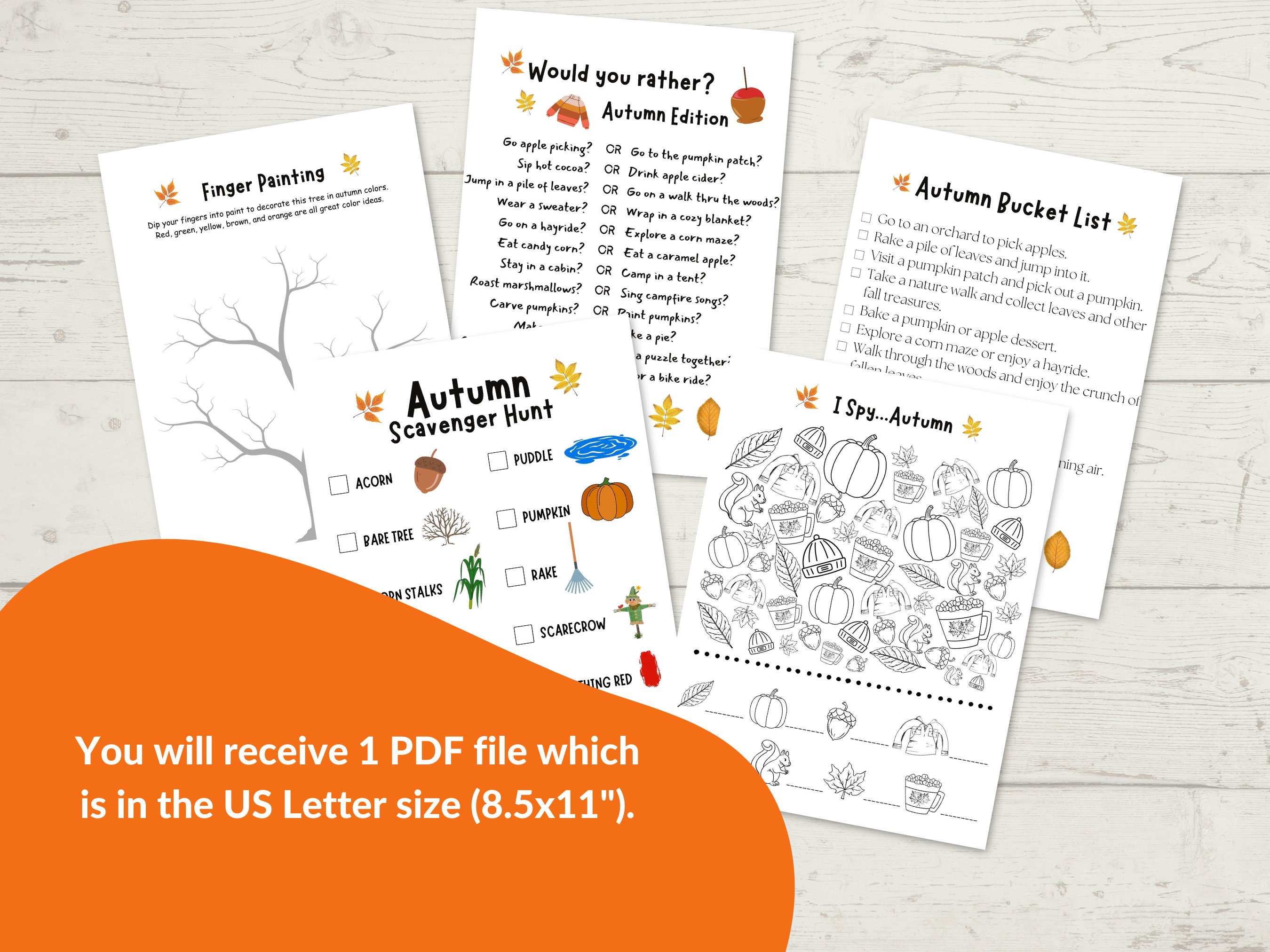 Fall Kids Game and Activity Bundle | Autumn Printable Activity Bundle ...