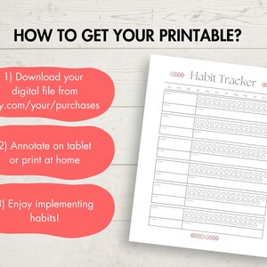 Digital 30 Day Habit Tracker Landscape Printable Routine Tracker ...