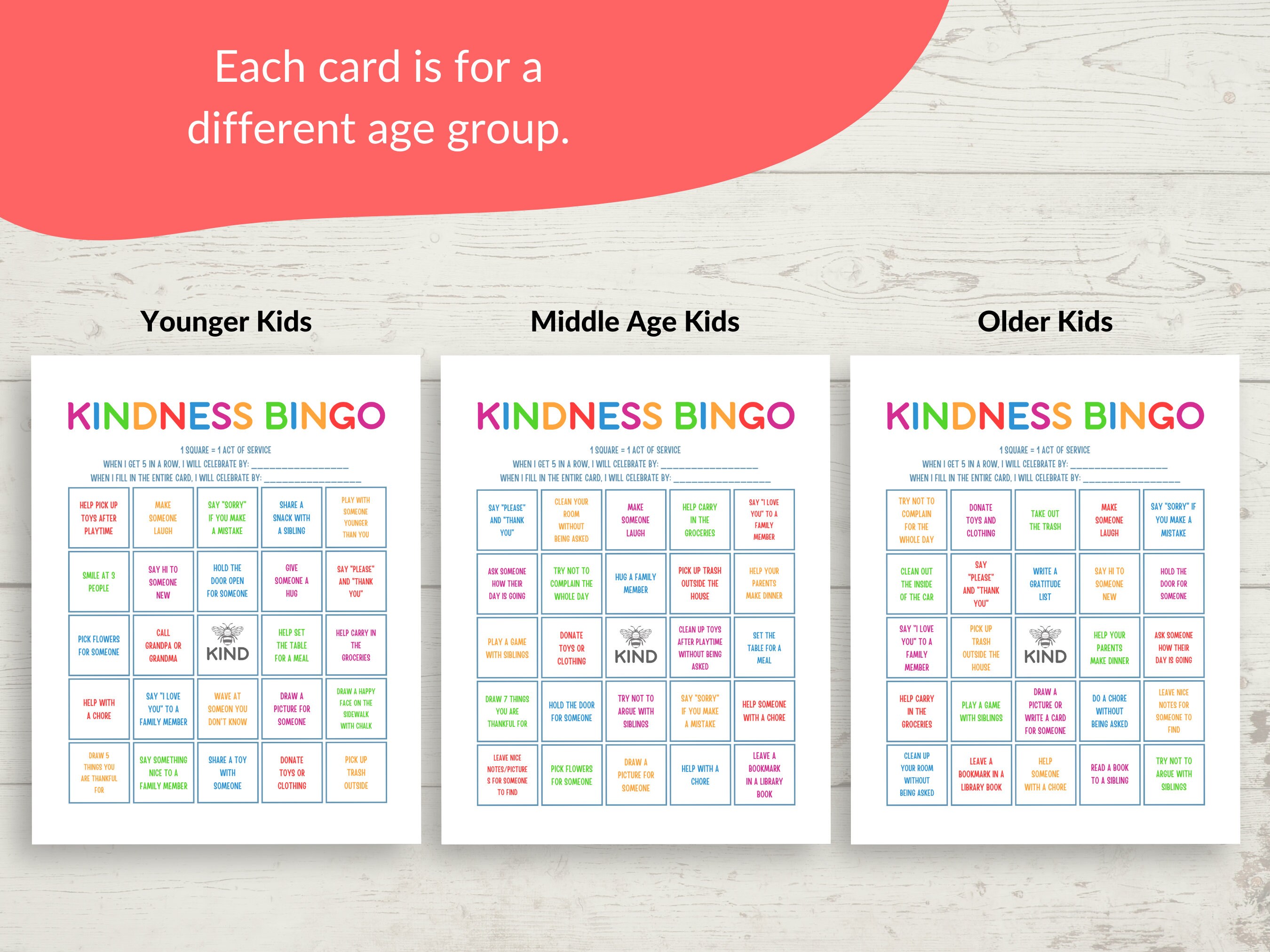 Kindness Bingo Cards for Kids | Printable Acts of Kindness | Kid’s ...