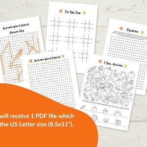 Fall Games and Word Search Bundle | Fall Kids Printable Activity Bundle ...