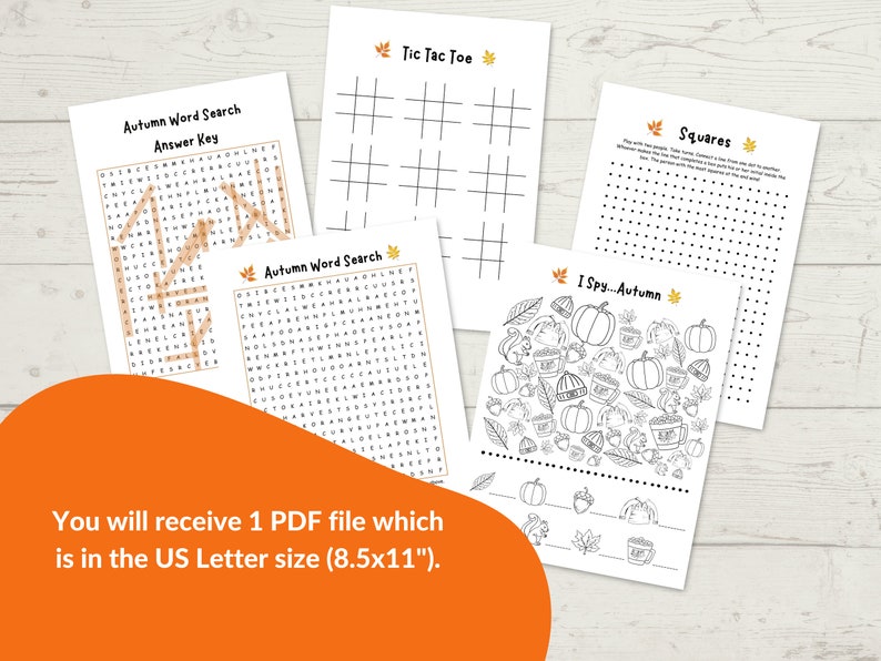 Fall Games and Word Search Bundle | Fall Kids Printable Activity Bundle ...