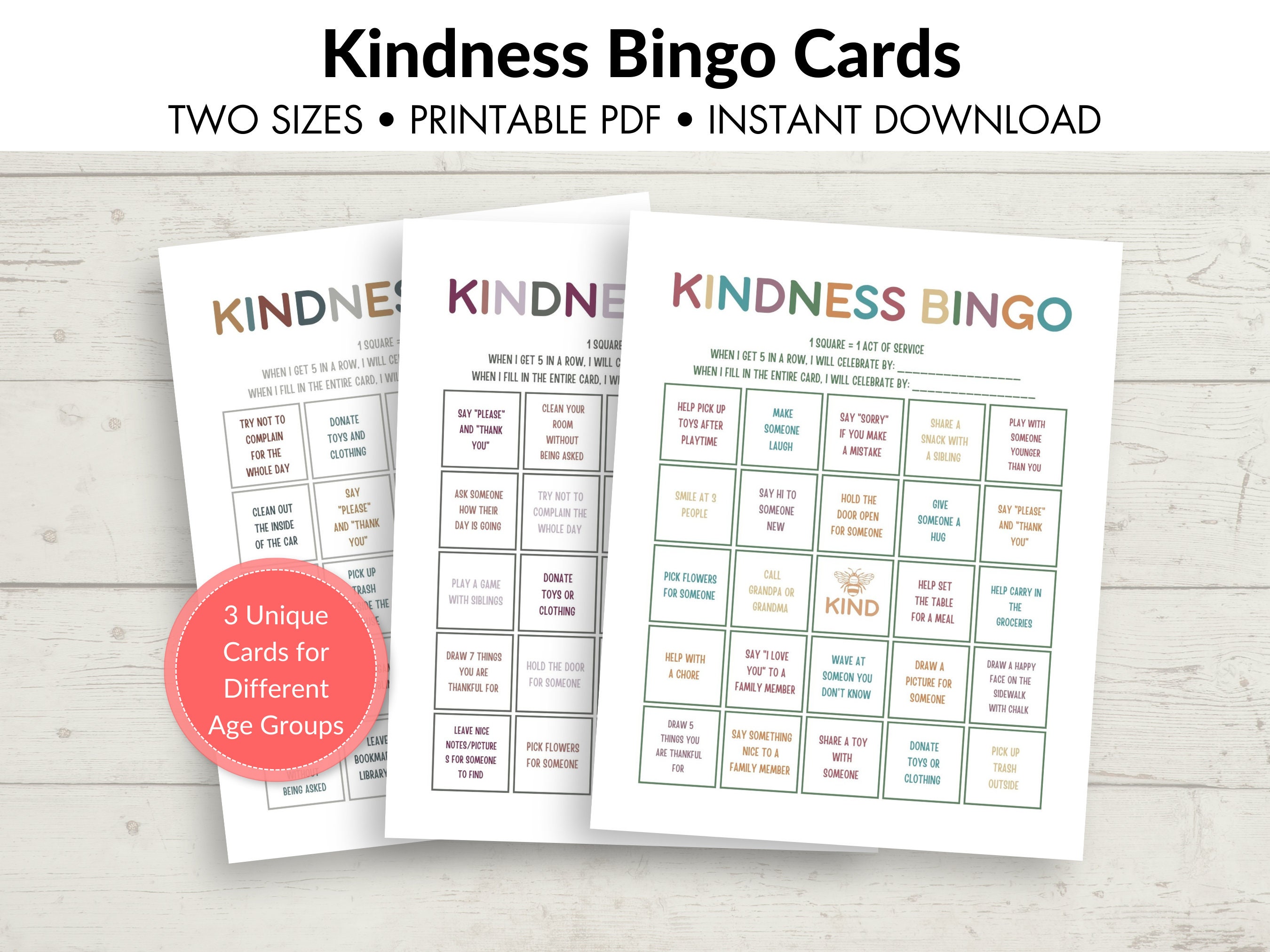 Kindness Bingo Cards | Printable Acts of Kindness | Kid’s Kindness ...
