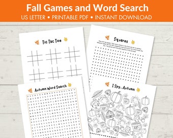 Fall Kids Game and Activity Bundle | Autumn Printable Activity Bundle ...